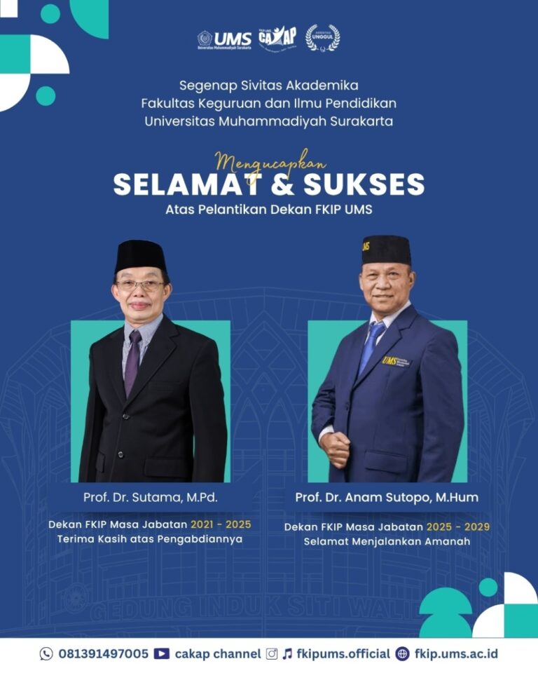 Pelantikan Dekan FKIP UMS: Prof. Dr. Anam Sutopo, M.Hum. Resmi Gantikan ...